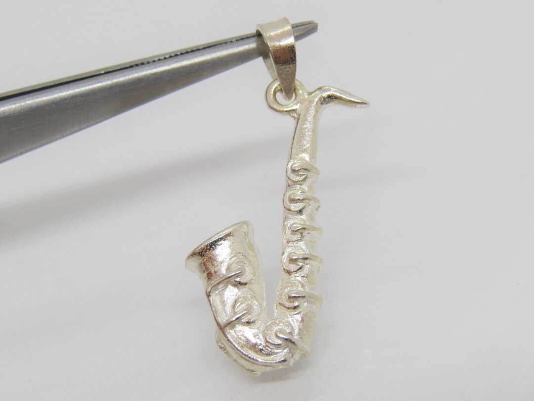 Vintage Sterling Silver Saxophone Charm Pendant - Etsy