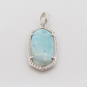 Vintage Sterling Silver Natural Larimar Coffing Pendant - Etsy