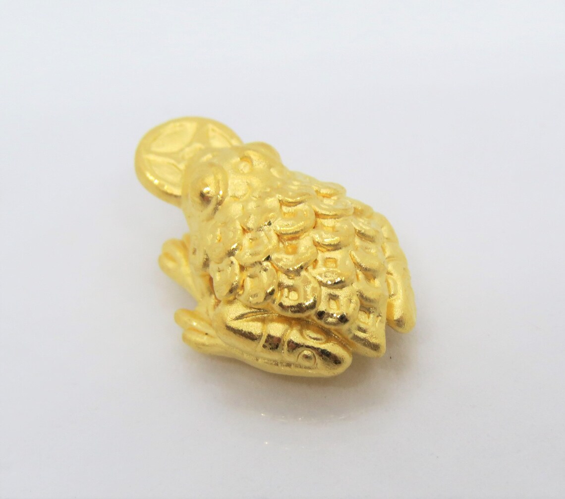 Vintage Pure 24K 9999 Gold Frog Money Coin Charm Bead Pendant - Etsy