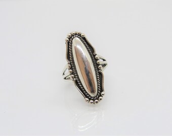 Long Silver Ring - Etsy