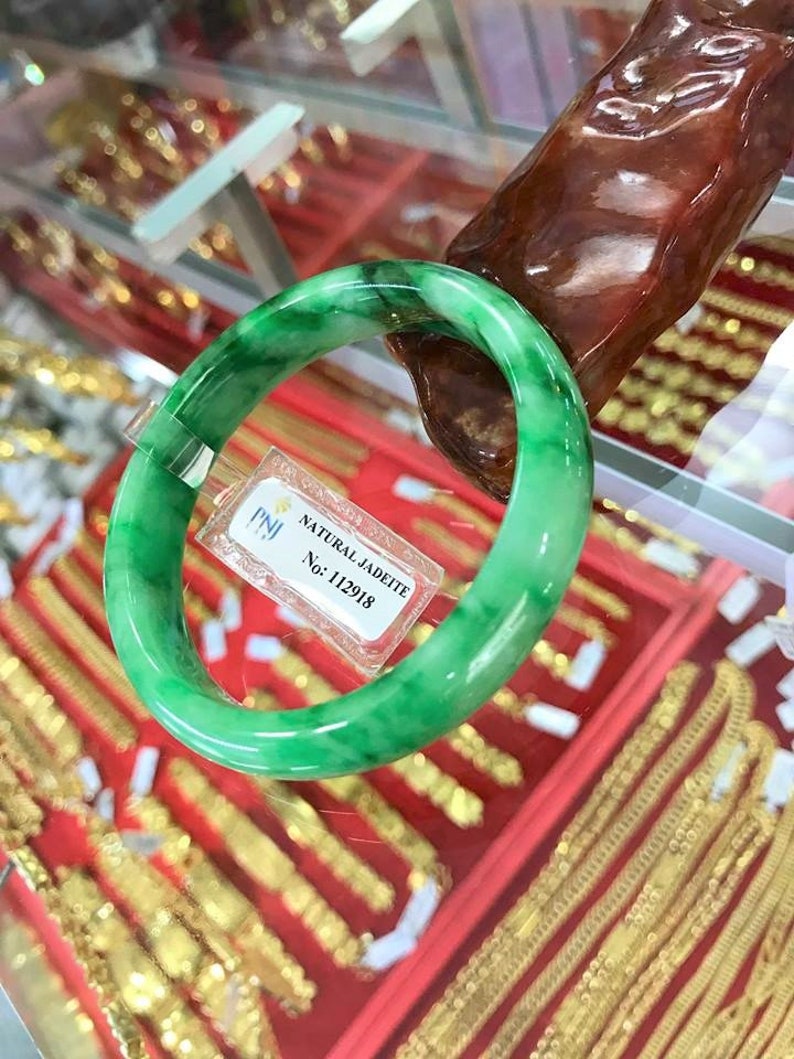 Vintage Translucent Natural Green Jadeite Jade Bangle Bracelet - Etsy