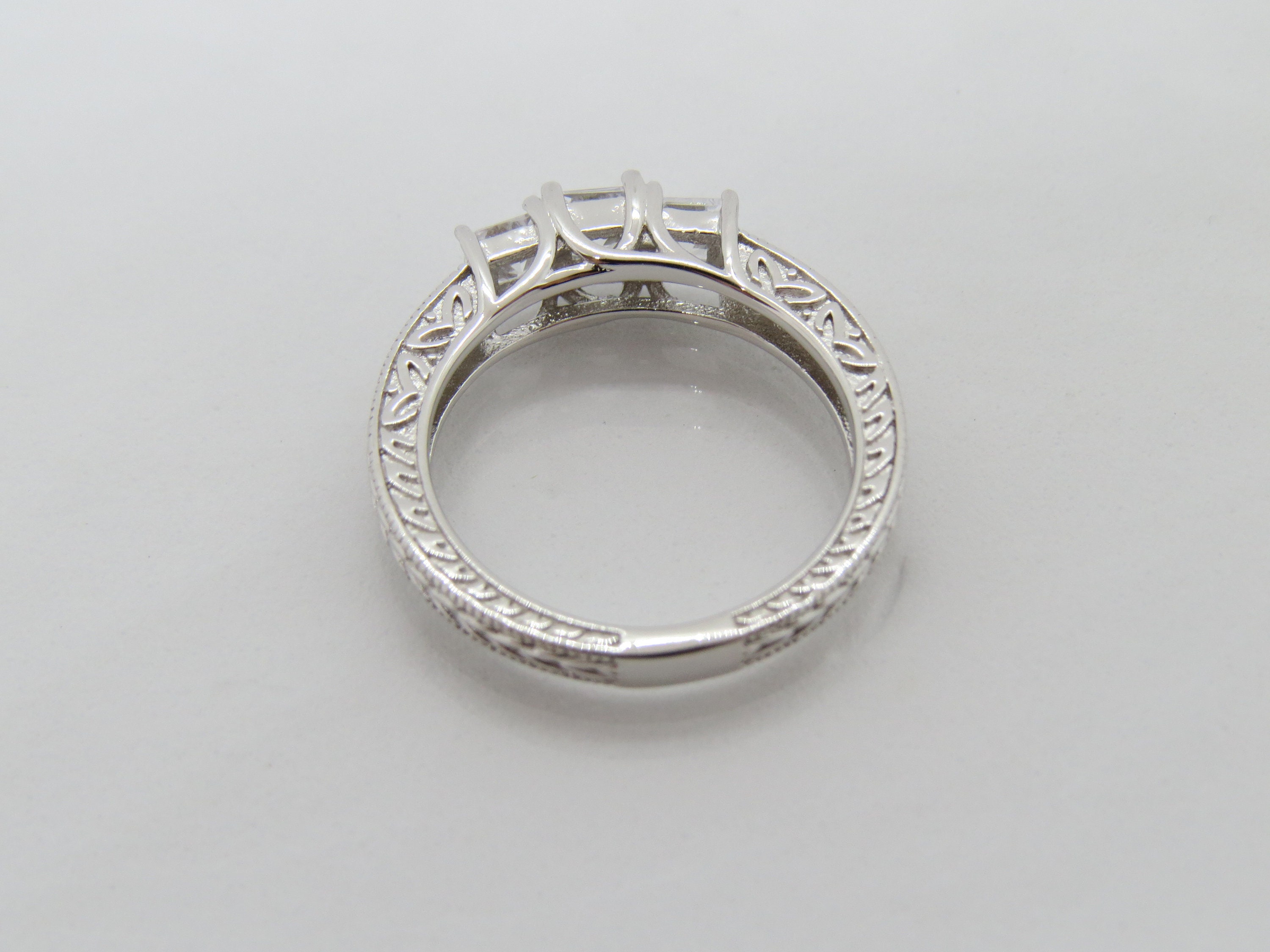 Vintage Sterling Silver Princess cut White Topaz Wedding | Etsy