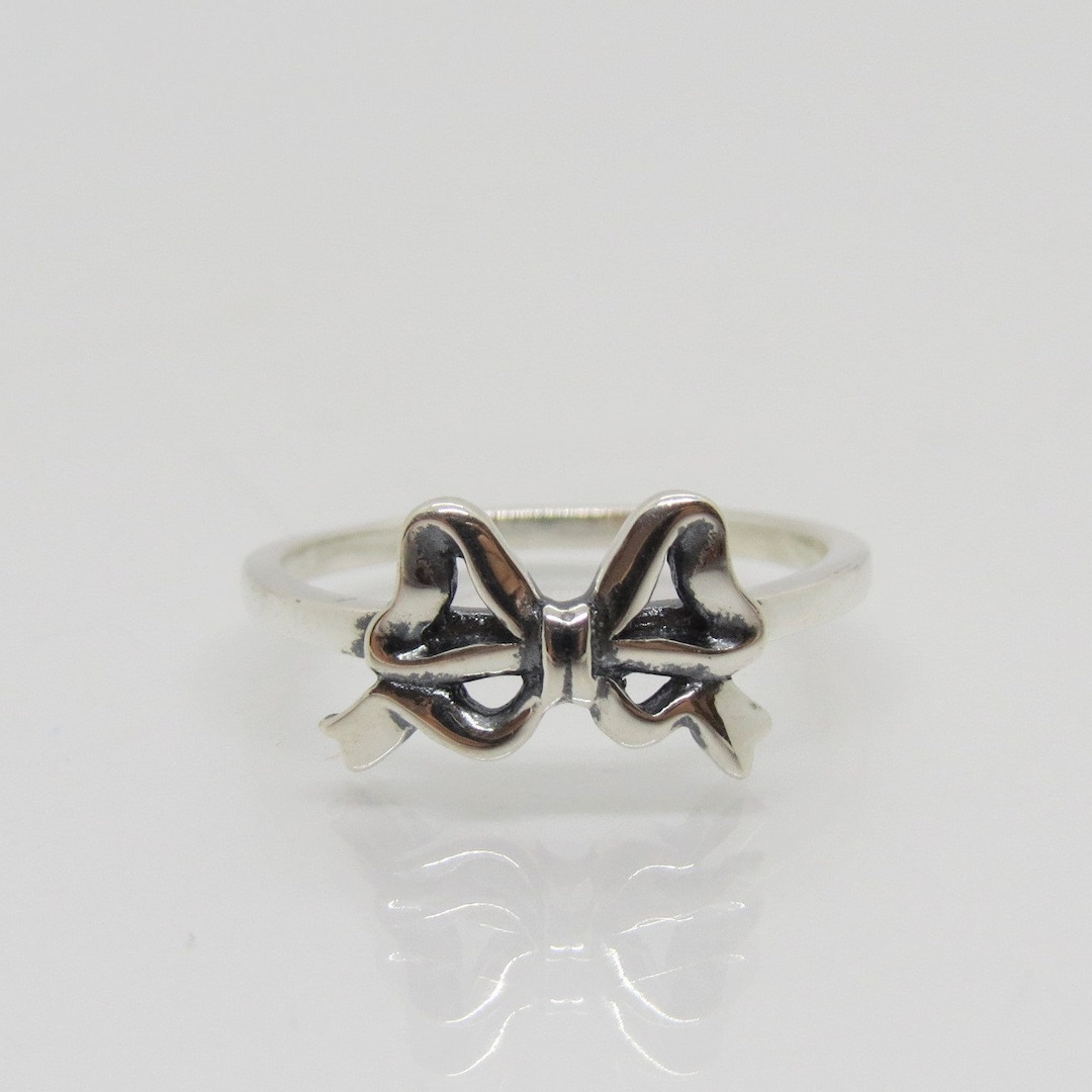 Vintage Sterling Silver Ribbon Ring Size 5 - Etsy