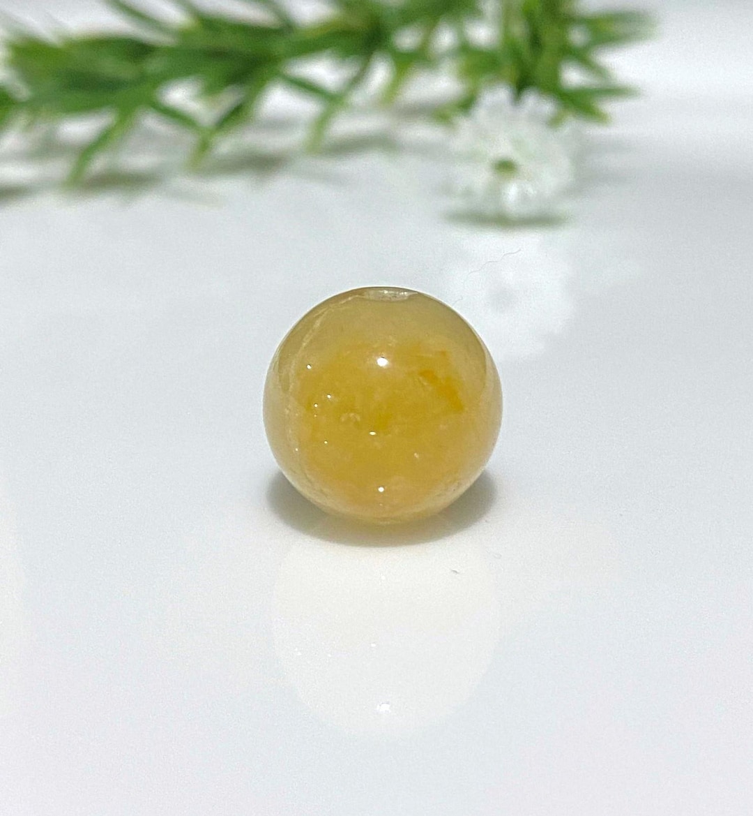 Vintage Translucent Natural Honey Yellow, White Jadeite Jade Bead. 11 ...