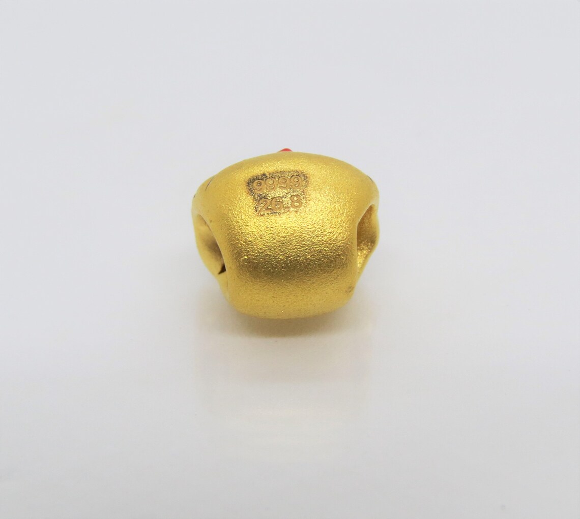 Vintage Pure 24K 9999 Gold Enamel Kitty Cat Charm Bead Pendant - Etsy