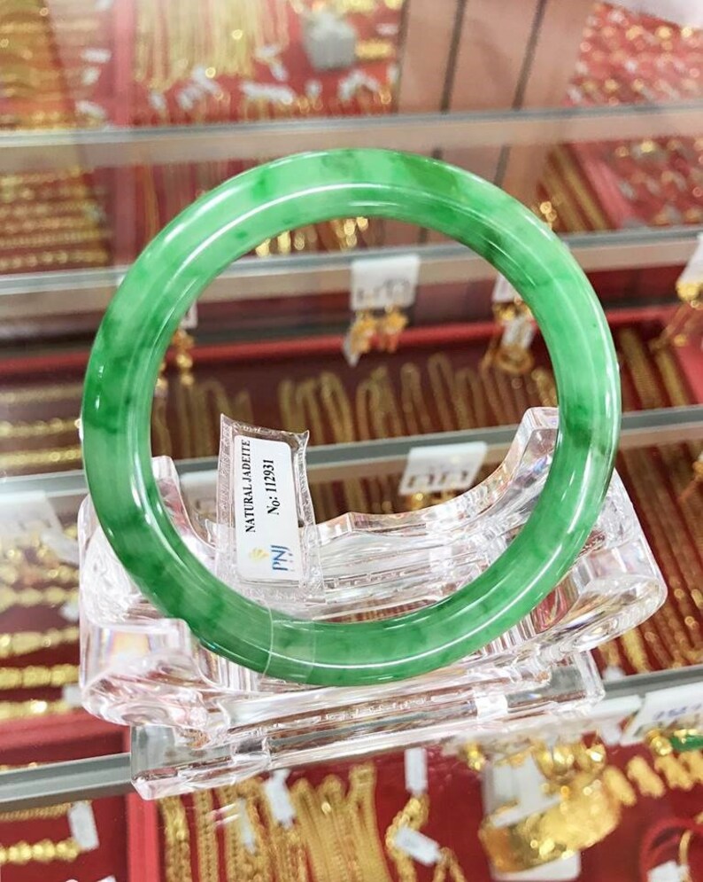 Vintage Translucent Natural Green Jadeite Jade Bangle Bracelet - Etsy