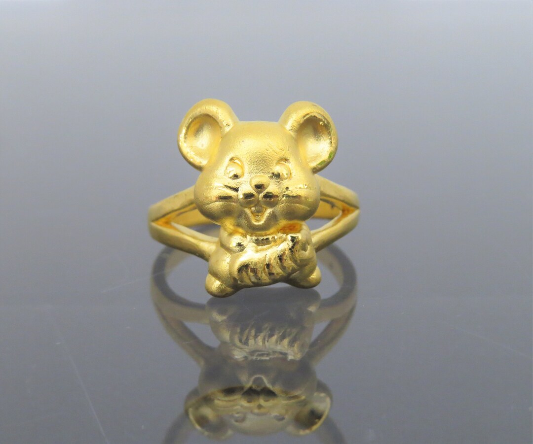 Vintage 24K 9999 Pure Gold Rat, Mouse Ring Size 6.25 - Etsy