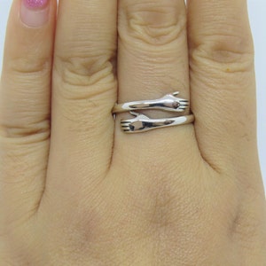 Sterling Silver Hands Adjusable Ring Size 7 - Etsy