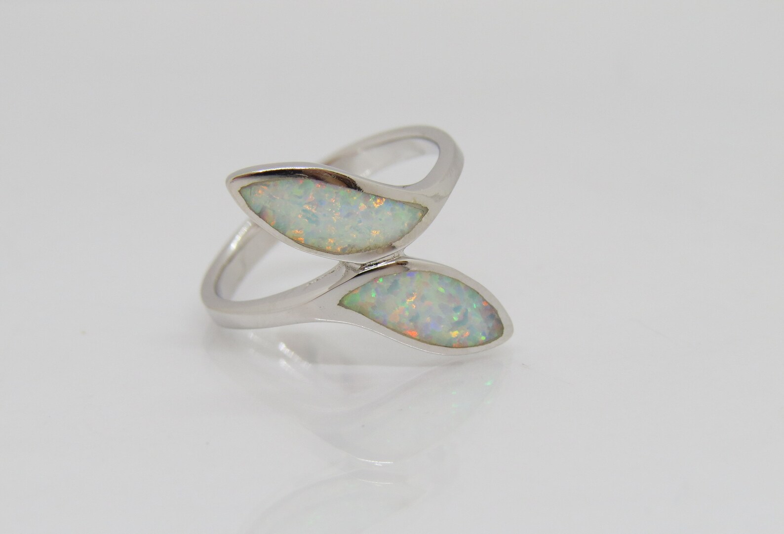 Vintage Sterling Silver Fire Opal Bypass Ring Size 8 - Etsy