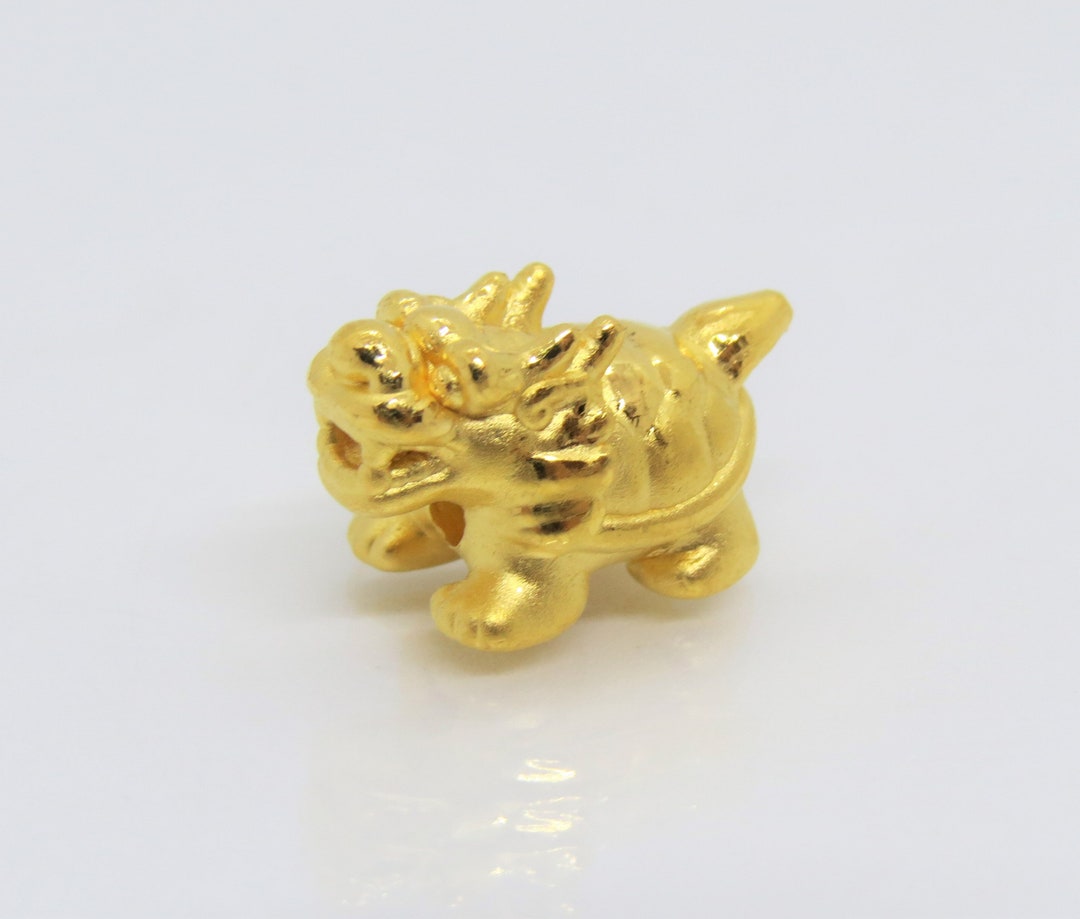 Vintage Pure 24K 9999 Gold Dragon Turtle Charm Bead Pendant - Etsy