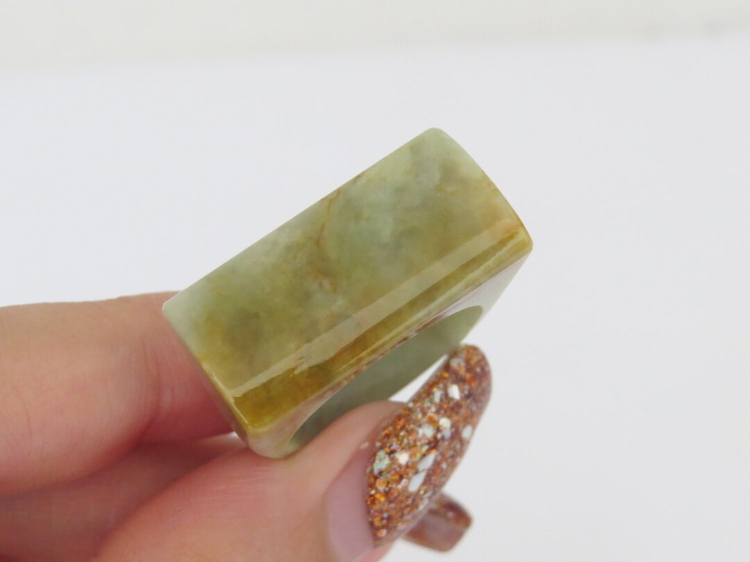 Vintage Translucent Natural Green Yellow Brown Jadeite Jade - Etsy