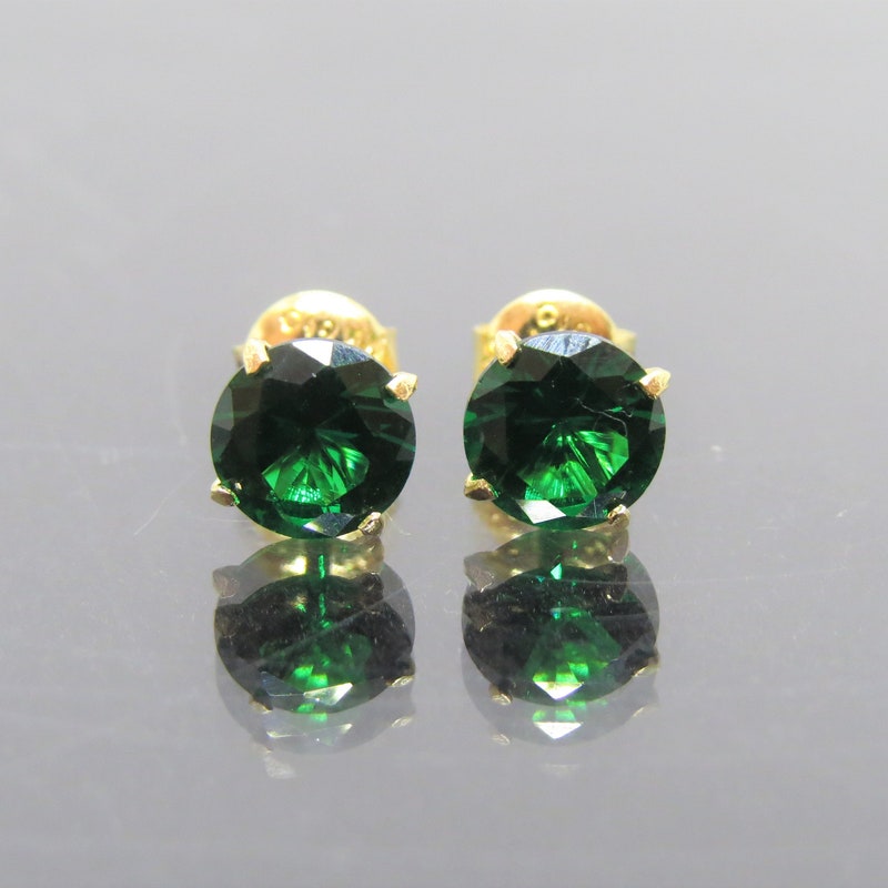 Emerald Green Studs - Etsy UK