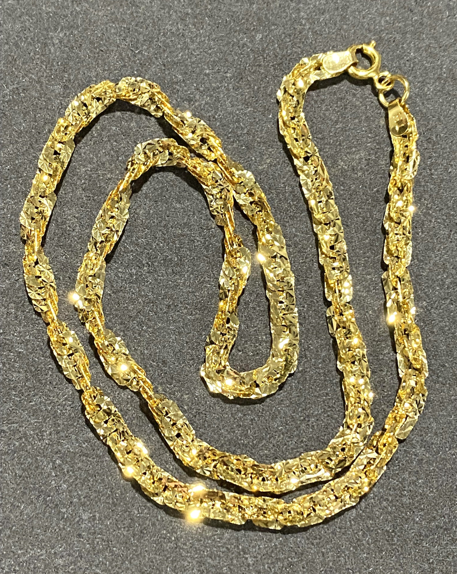 Vintage 15K 610 Solid Gold Twisted Link Chain Necklace 17'' - Etsy