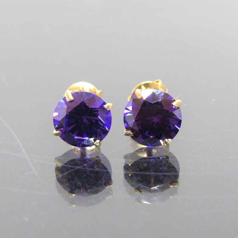 Amethyst Estate Earrings - Etsy