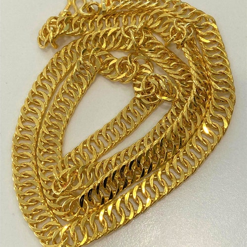 Vintage 24K 980 Solid Gold Cuban Link Chain Necklace - Etsy