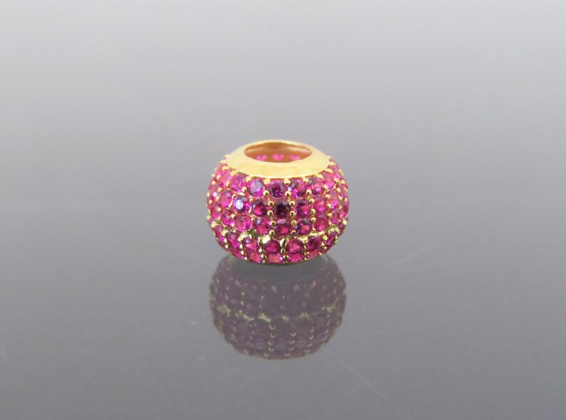 Vintage 18K Solid Yellow Gold Ruby Ball Slide Pendant - Etsy