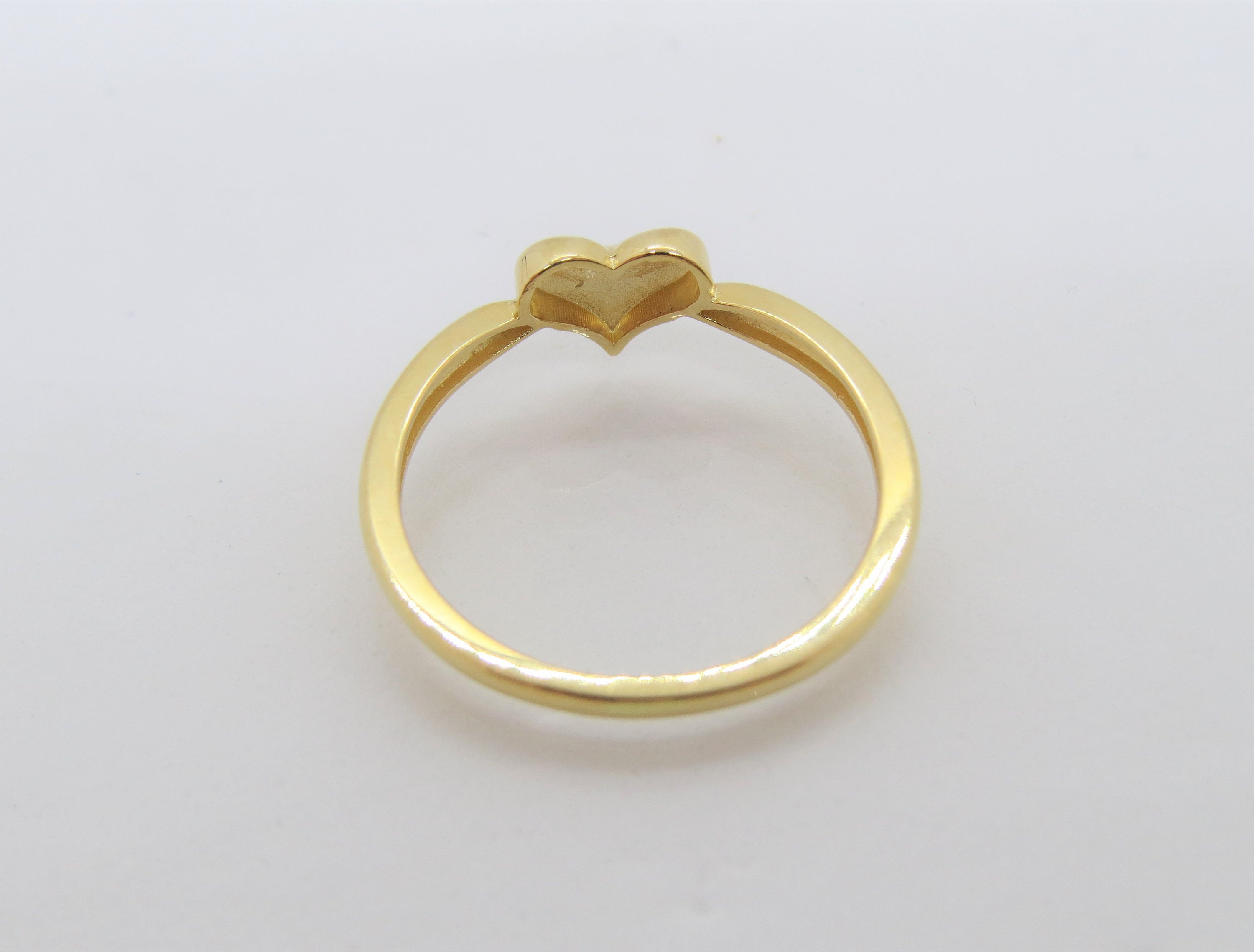 Vintage 14K Solid Yellow Gold Heart Ring Size 8 | Etsy