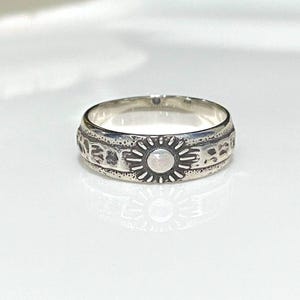 Sterling Silver Sun Band Ring. - Etsy
