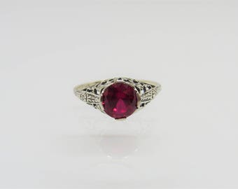 Ruby Filigree Ring | Etsy