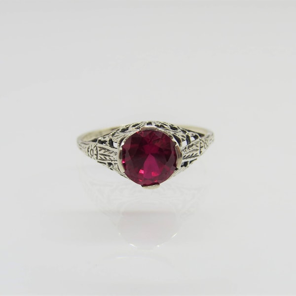 Ruby Filigree Ring - Etsy