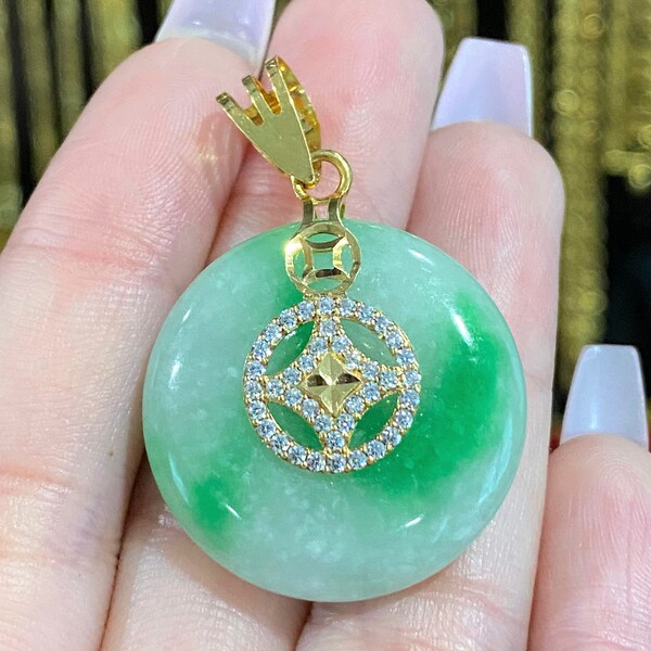 Jade Circle Pendant - Etsy