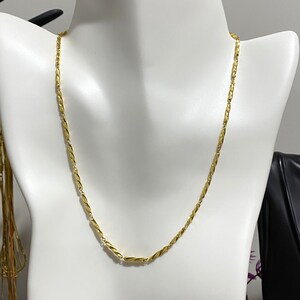 Vintage 24K 980 Pure Gold Twisted Bamboo Link Chain Necklace 18'' - Etsy
