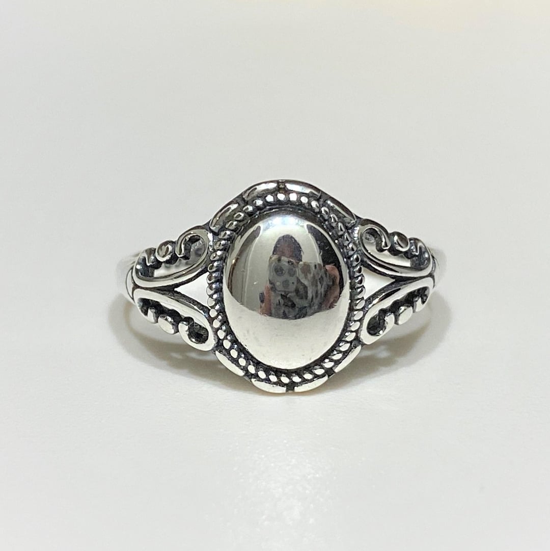 Vintage Sterling Silver Oval Filigree Ring. - Etsy