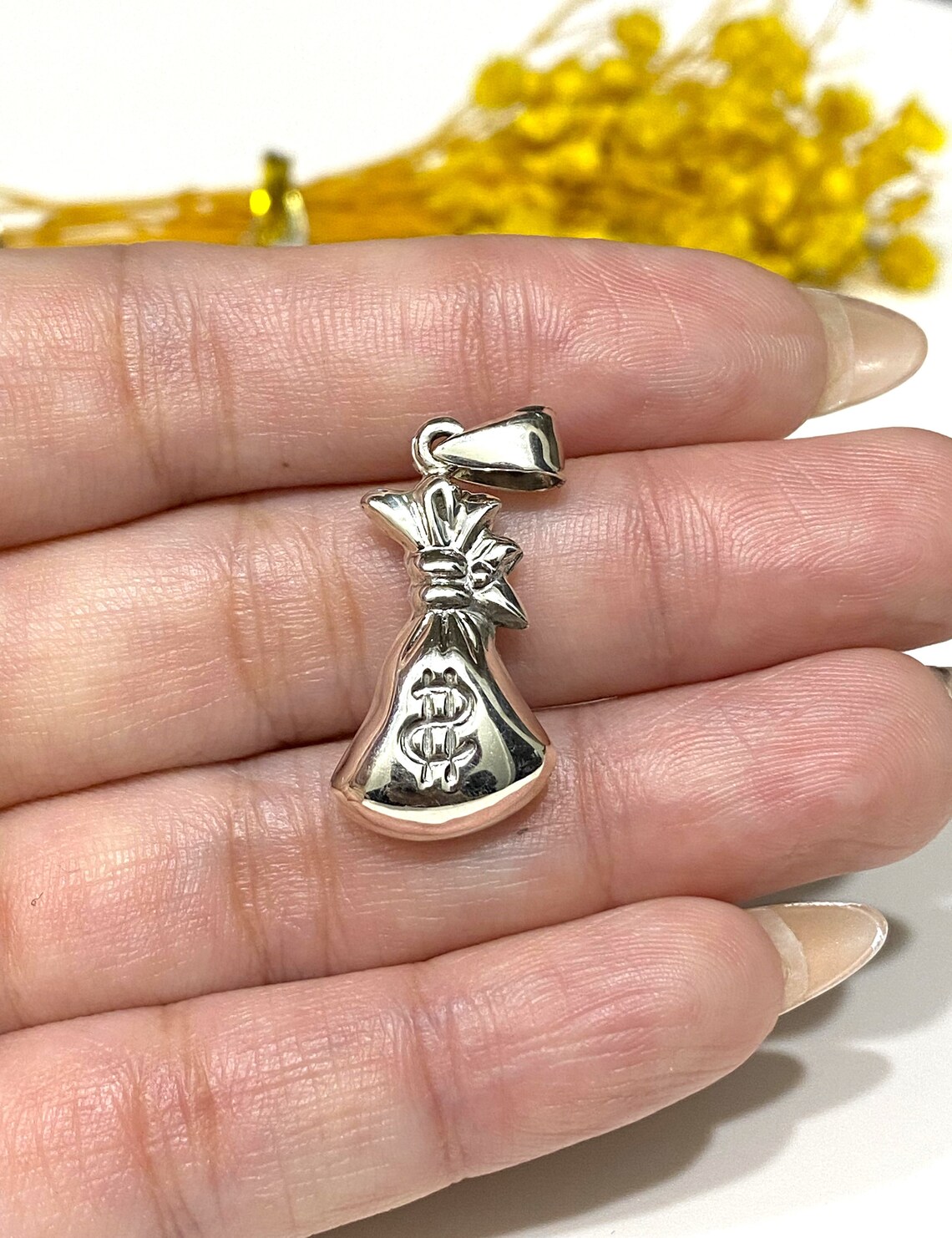 Vintage Sterling Silver Money Bag Pendant. - Etsy
