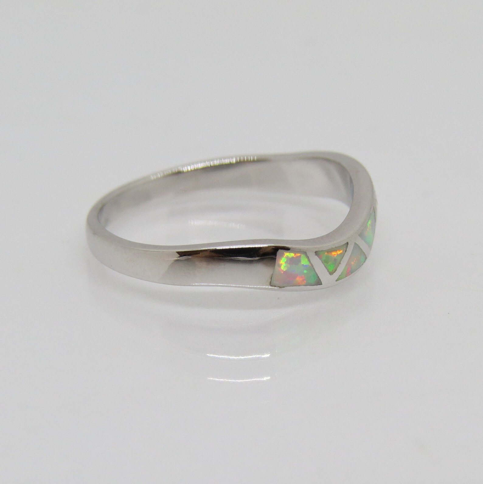 Vintage Sterling Silver Fire Opal Swirly Band Ring Size 7 - Etsy