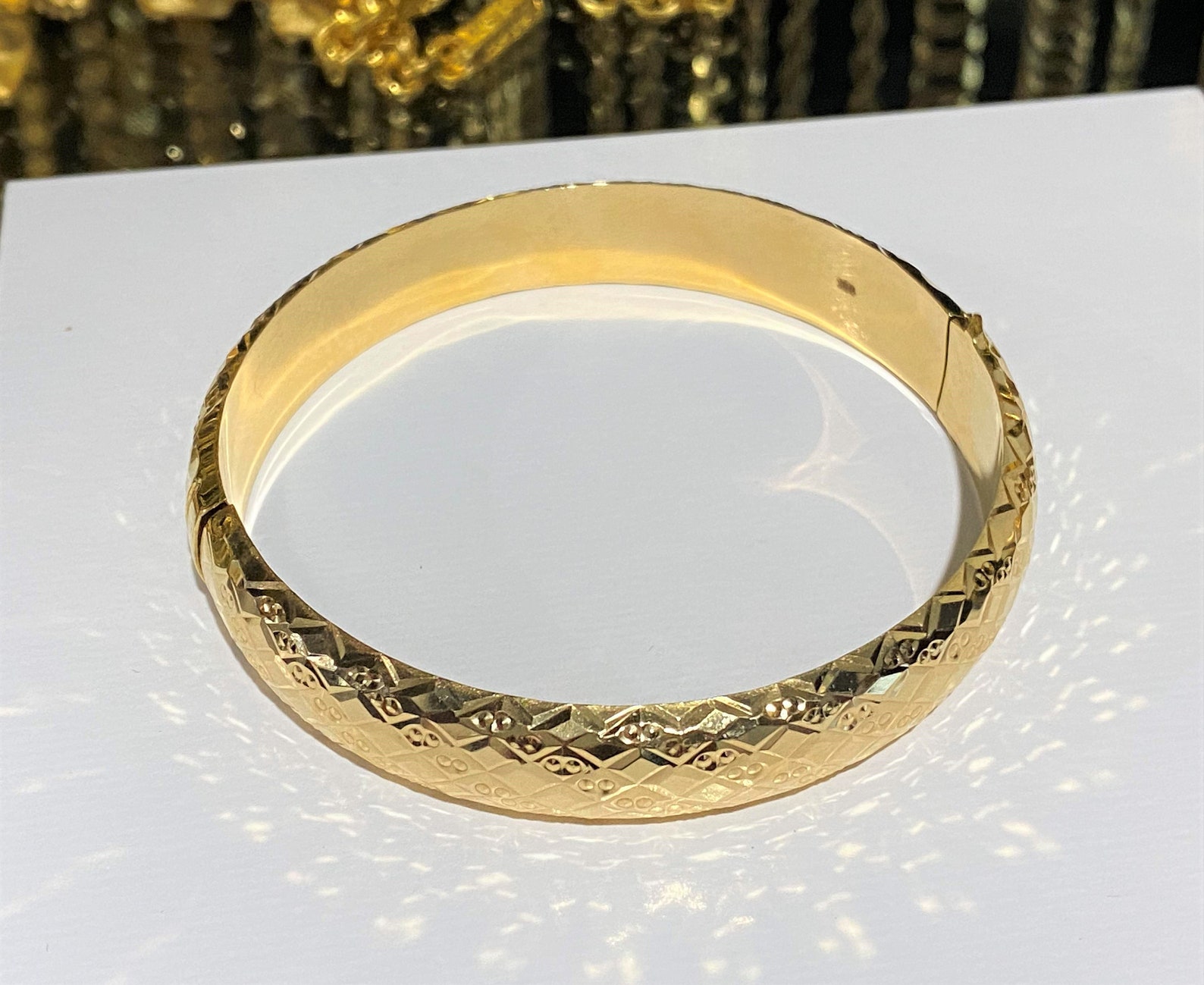 Vintage 15K 610 Yellow Gold Bangle Bracelet 51MM, 57MM - Etsy