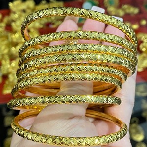 Vintage 15K 610 Yellow Gold Round Bangle Bracelet 50MM 52MM 54MM - Etsy