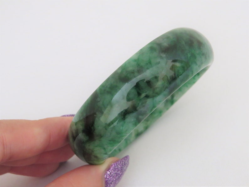 Translucent Natural Floral Dark Green Jadeite Jade Vintage - Etsy