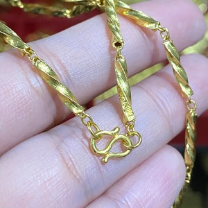 Vintage 24K 980 Pure Gold Twisted Bamboo Link Chain Necklace 18'' - Etsy