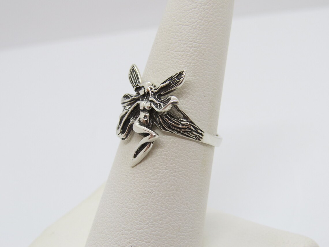Vintage Sterling Silver Fairy Ring Size 10 | Etsy