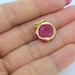Vintage 18K Solid Gold Natural Ruby Carved Flower Rose Pendant - Etsy