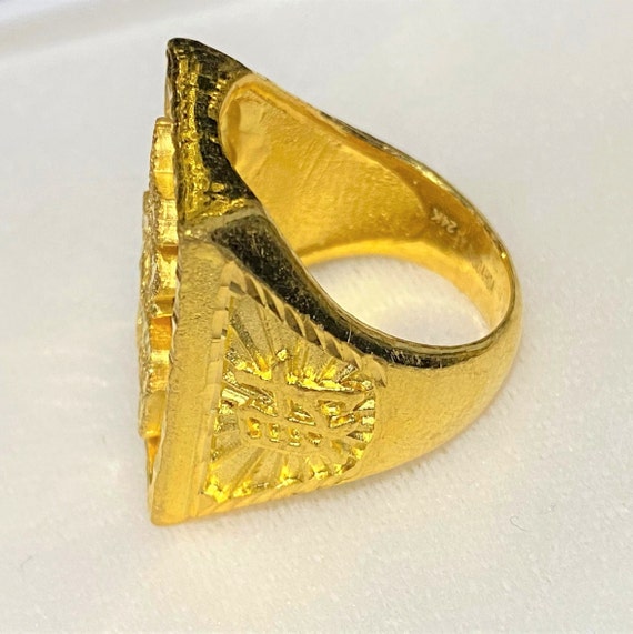 980 23K Solid Gold Happiness Chinese Letter Rectangle… - Gem