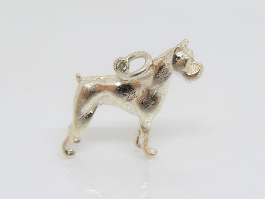 Vintage Sterling Silver Dog Charm Pendant - Etsy