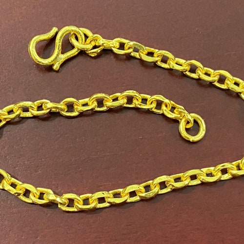Vintage 24K 980 Solid Gold Cuban Link Chain Necklace - Etsy