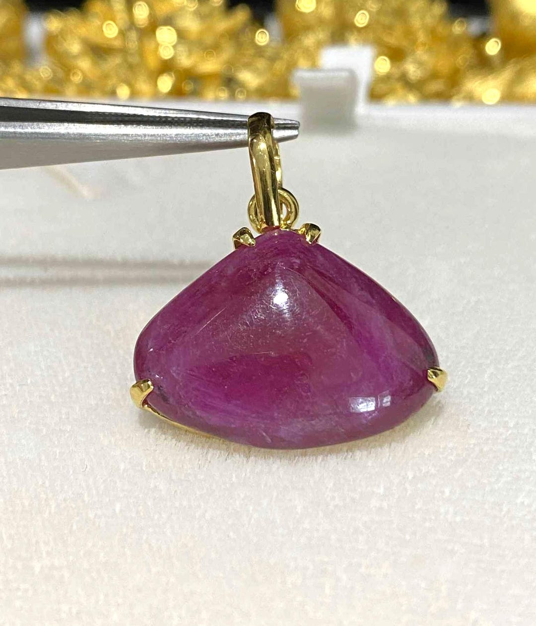 Vintage 14K Solid Yellow Gold 21.4ctw Natural Ruby Pendant. - Etsy