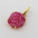 Vintage 18K Solid Gold Natural Ruby Carved Flower Rose Pendant - Etsy