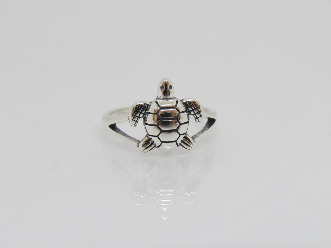 Vintage Sterling Silver Turtle Ring Size 6 - Etsy