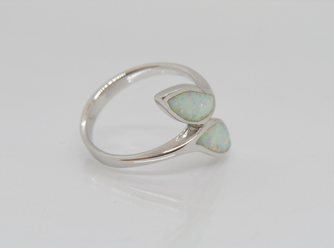 Vintage Sterling Silver Fire Opal Bypass Ring Size 8 - Etsy