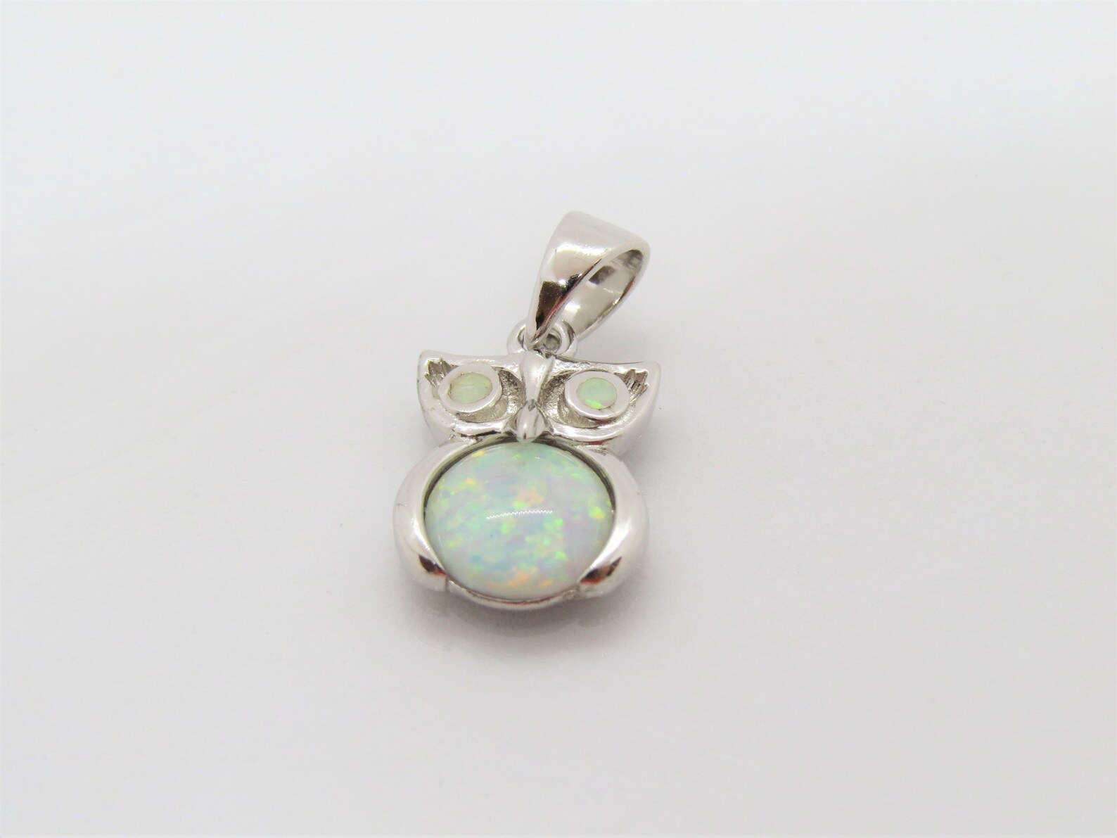 Vintage Sterling Silver White Opal Owl Pendant - Etsy