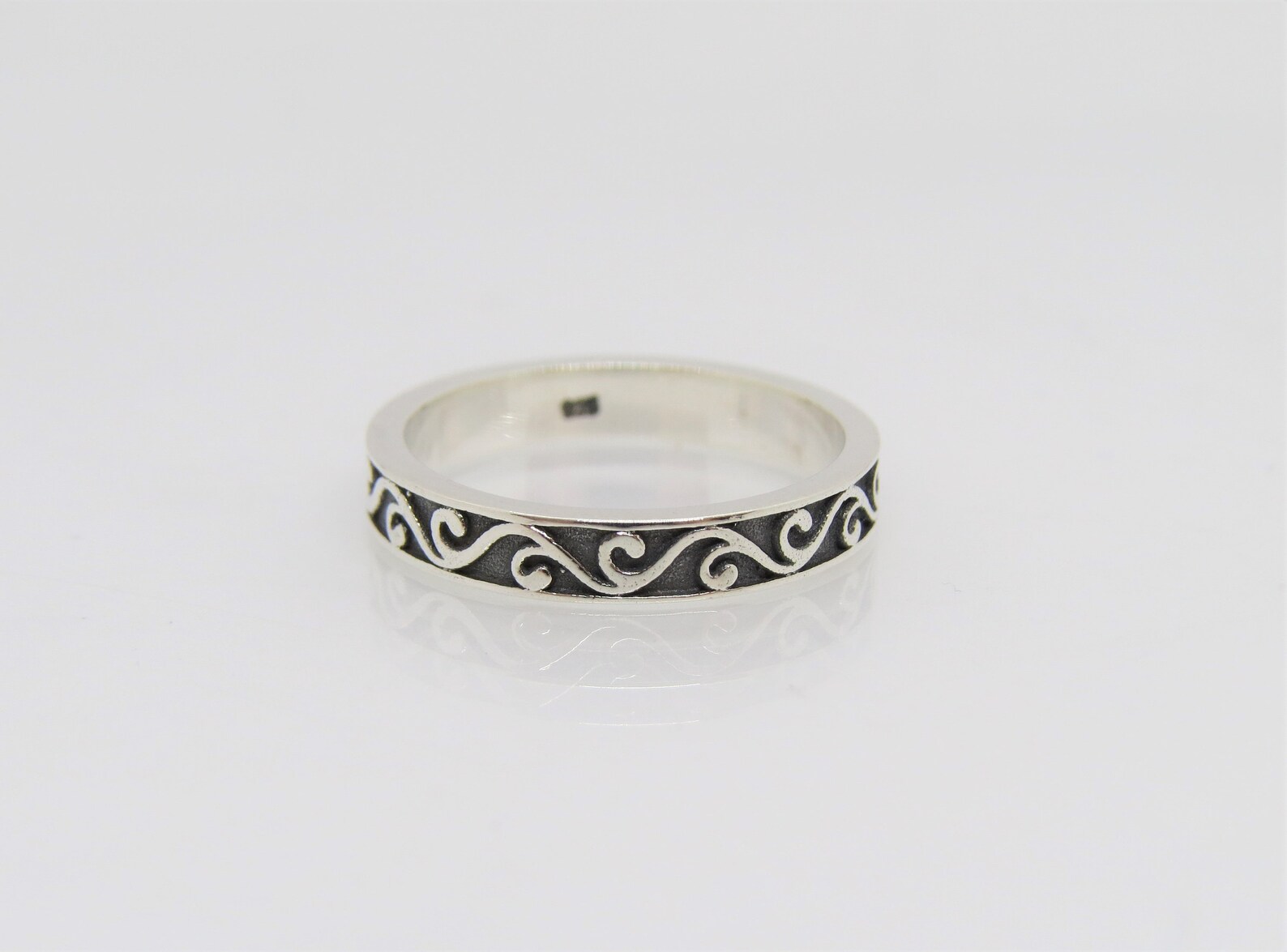 Vintage Sterling Silver Swirly Band Ring Size 7 | Etsy