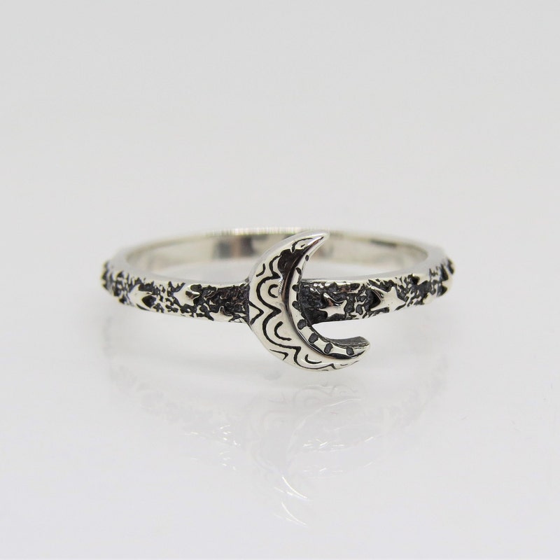Silver Moon Ring - Etsy