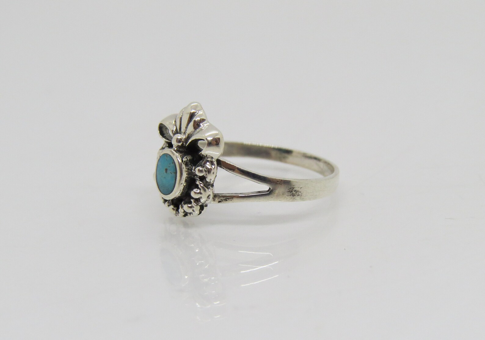 Vintage Sterling Silver Turquoise Owl Ring Size 6.75 - Etsy