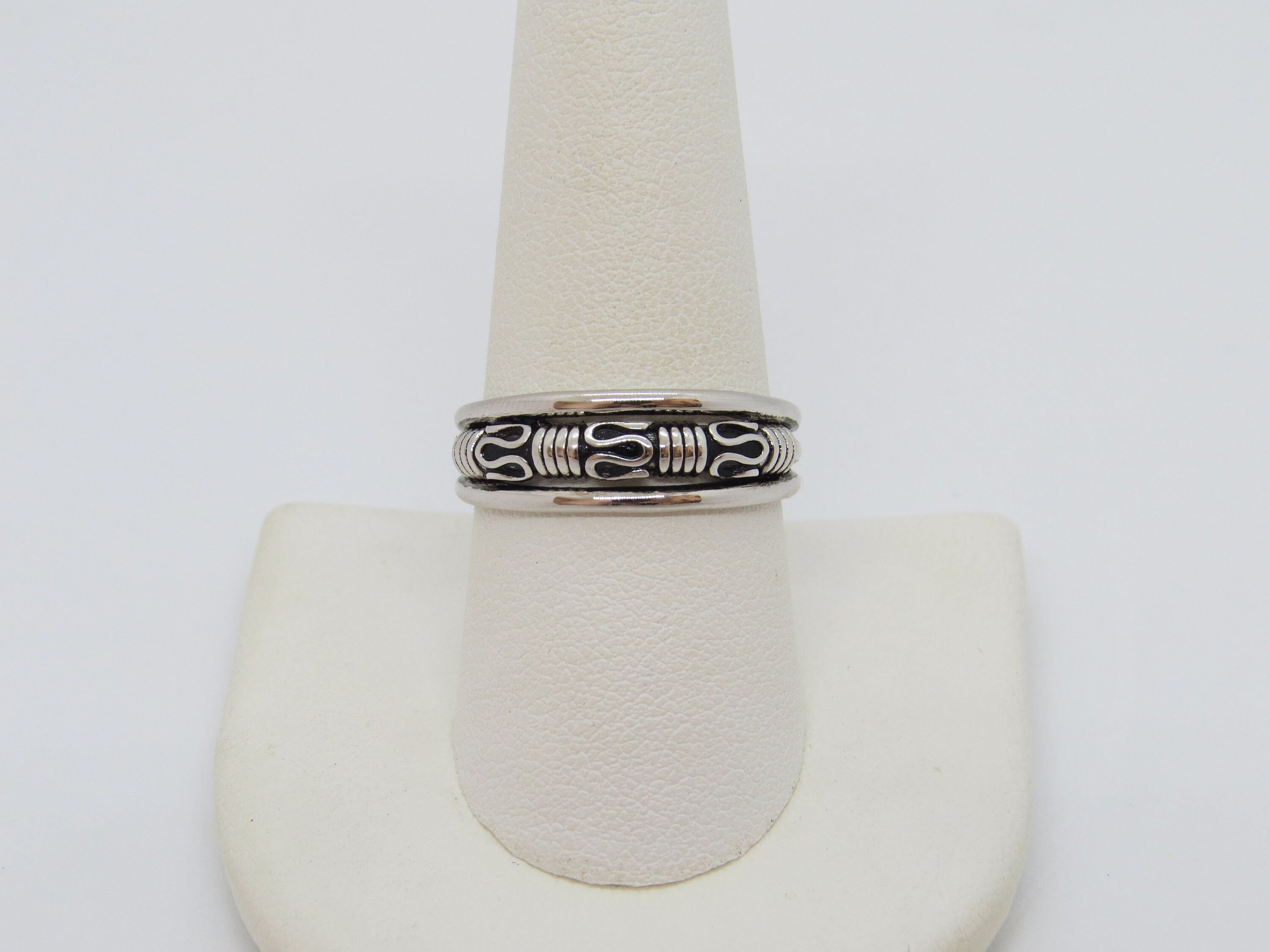 Vintage Bali Sterling Silver Swirly Band Ring Size 10 | Etsy