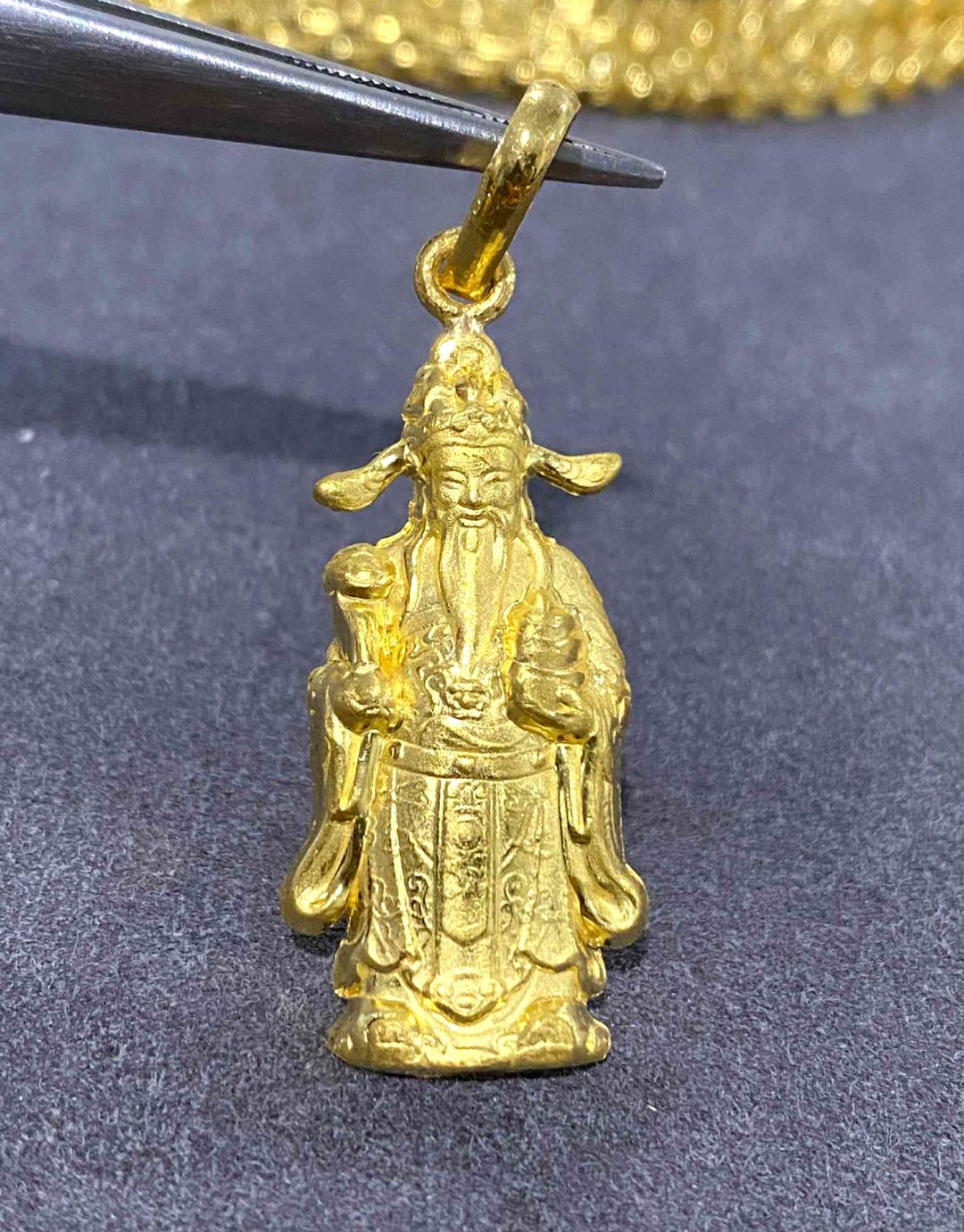Vintage 24K Gold God of Wealth Pendant - 4.5 Grams. - Etsy