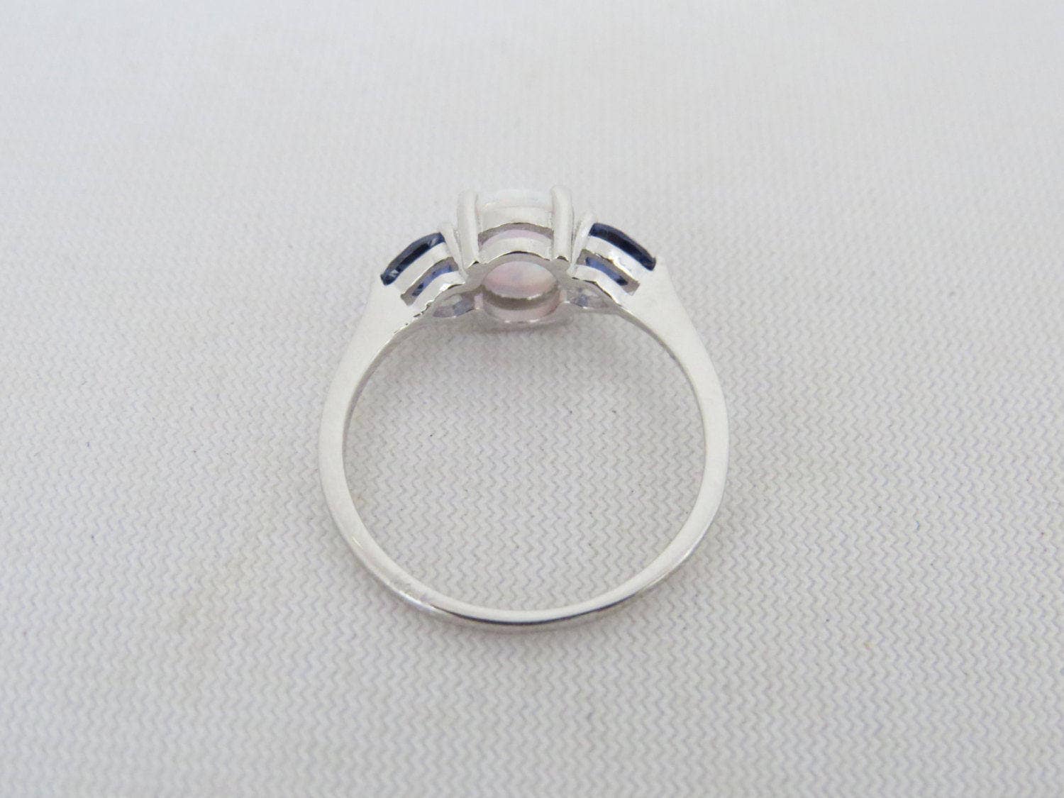 Vintage Sterling Silver White Opal & Tanzanite Ring Size 7 | Etsy