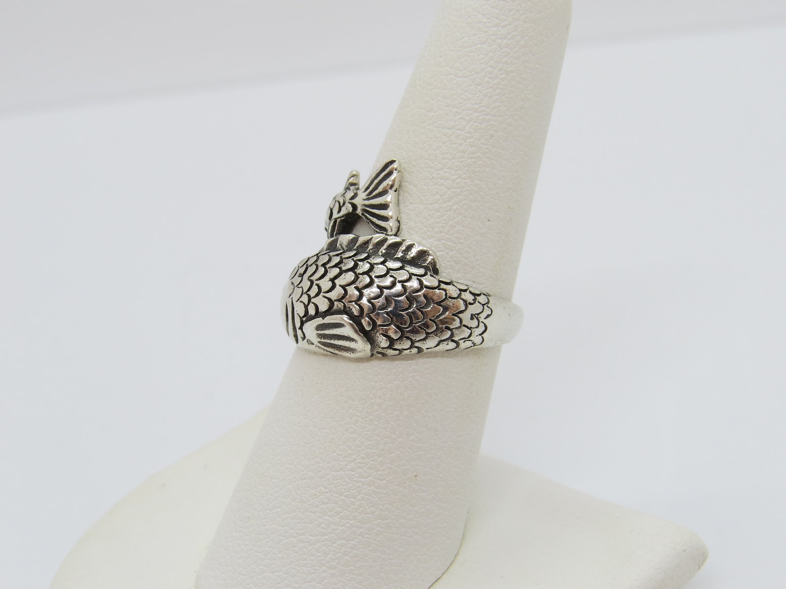 Vintage Sterling Silver FISH Ring Size 7 - Etsy